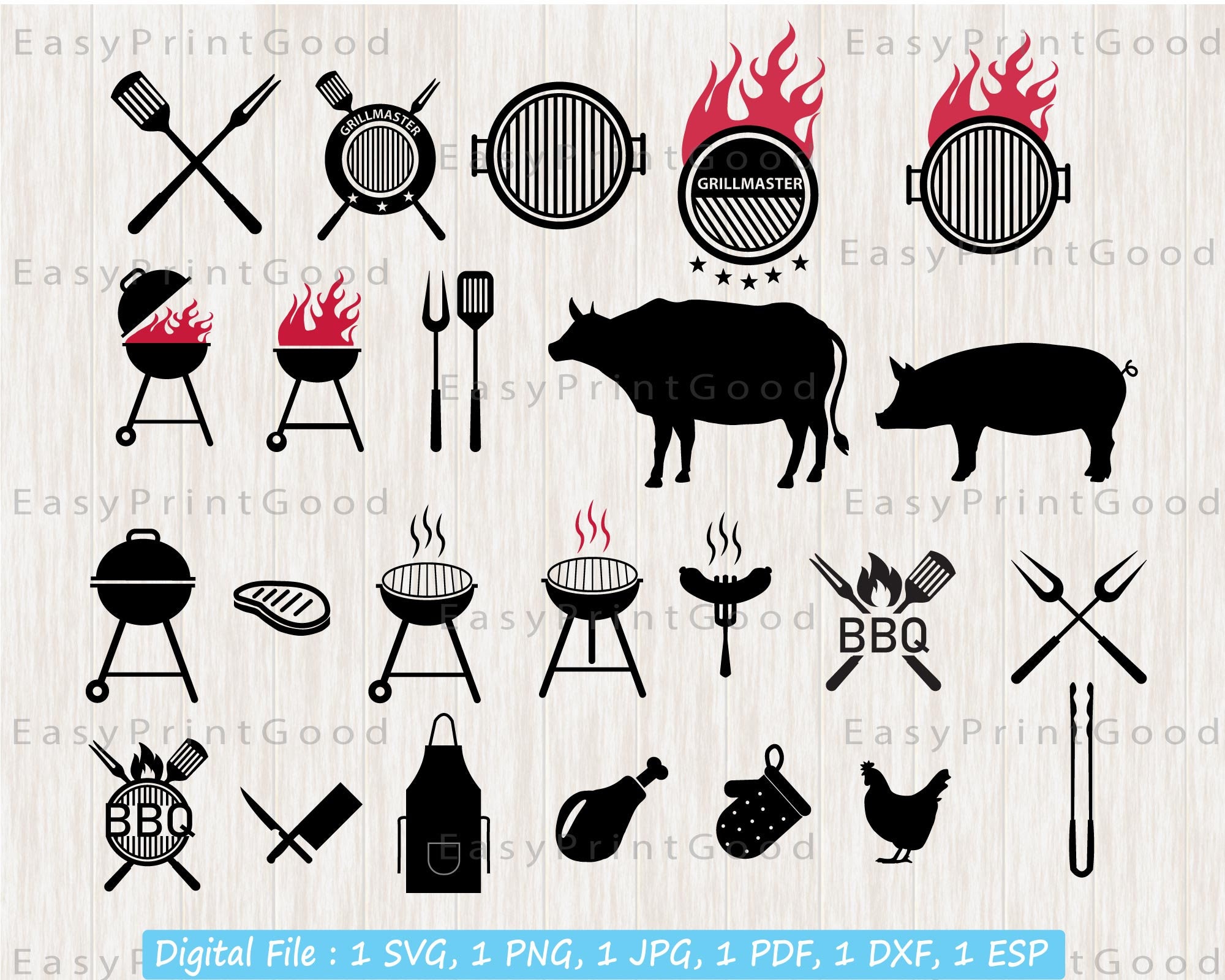 BBQ SVG Bundle BBQ Svg Grill Svg Bbq Clipart Barbecue Svg - Etsy