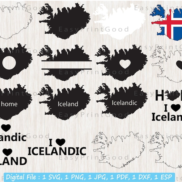 Iceland Map - Etsy