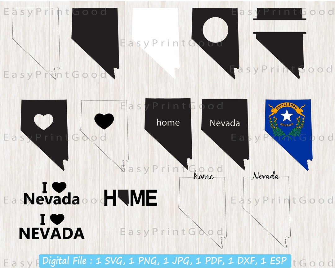 Nevada State Svg Bundle, Nevada State Flag, NV State Flag Svg, Nevada ...