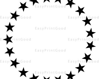 Star Circle Monogram Frame Svg Star Svg Frame SVG Files for - Etsy