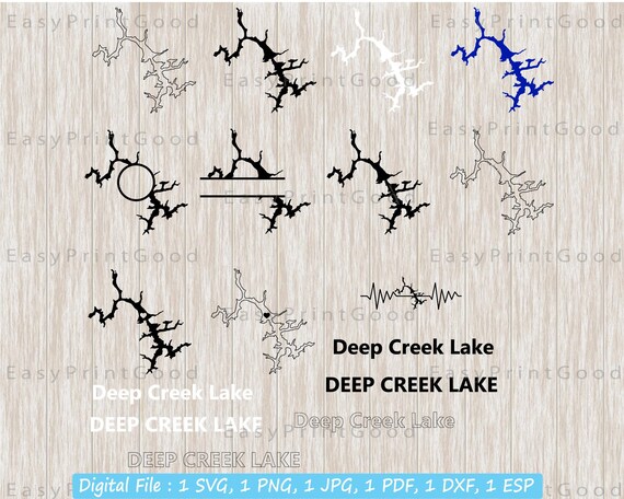 Deep Creek Lake Svg Deep Creek Lake Outline Love Clipart - Etsy Hong Kong