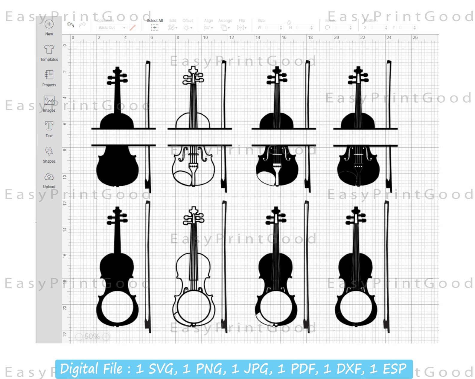 Violin Split Name Frame Svg Violin Svg Violin Clipart Music - Etsy Canada