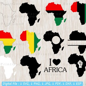 Africa Map SVG Bundle Africa Map Svg African American Svg | Etsy