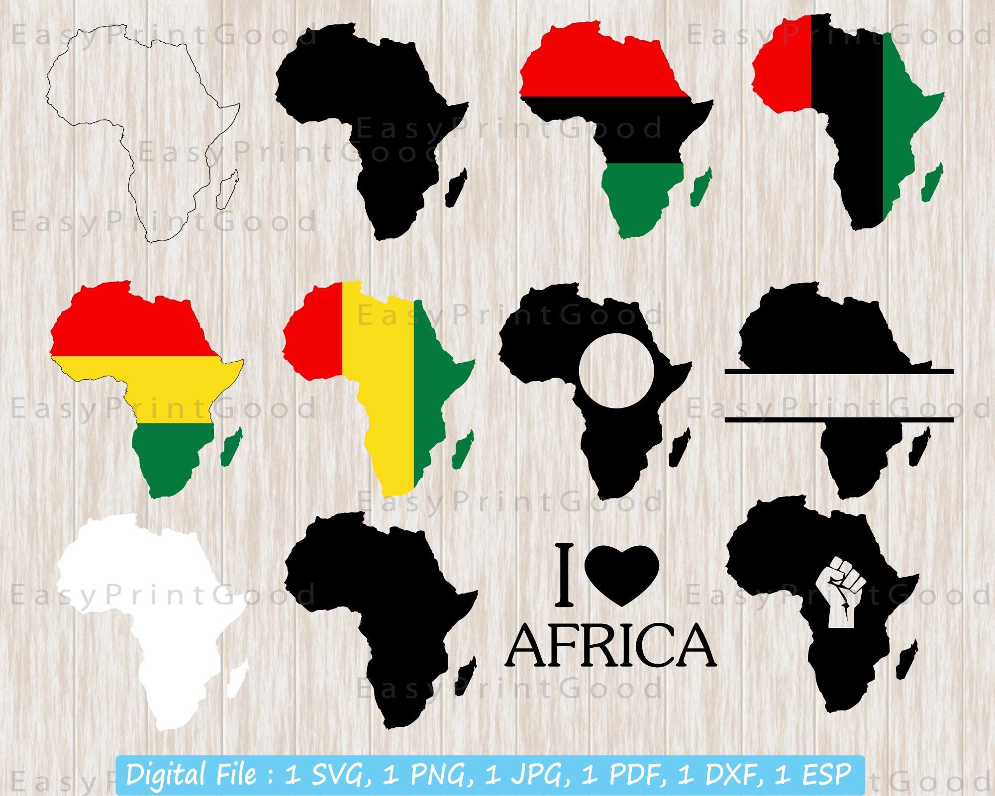 Africa Map SVG Bundle Africa Map Svg African American Svg - Etsy
