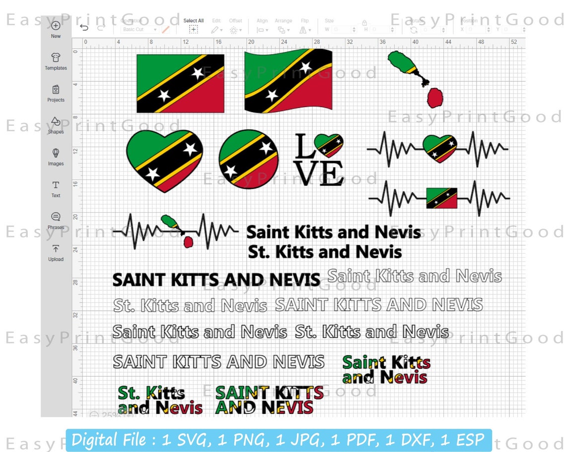 St. Kitts and Nevis Flag Bundle Svg Saint Kitts and Nevis - Etsy