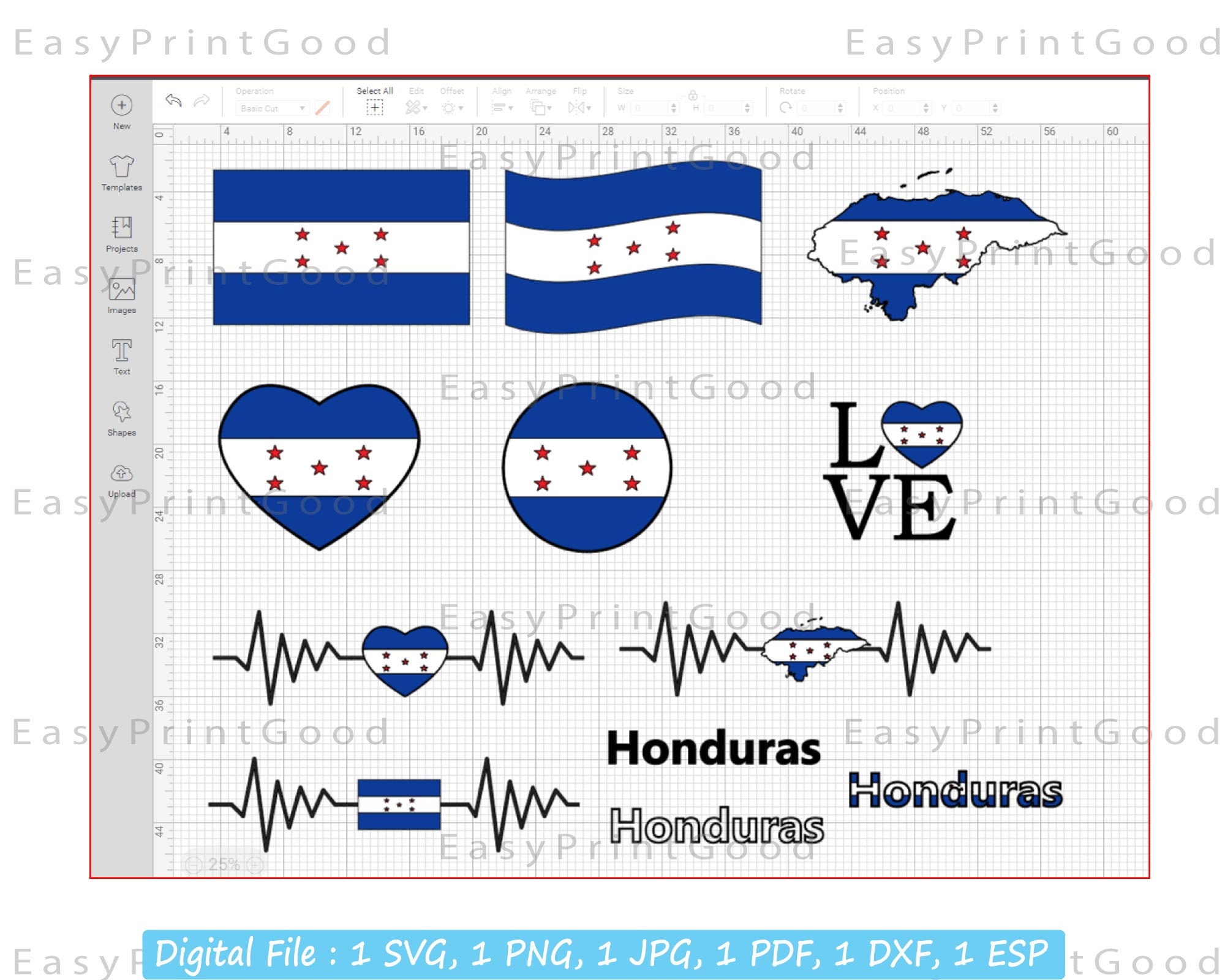 Honduras Flag Bundle Svg Honduras National Flag Love Waving - Etsy