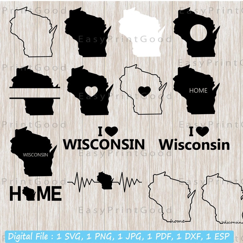 Wisconsin Svg - Etsy