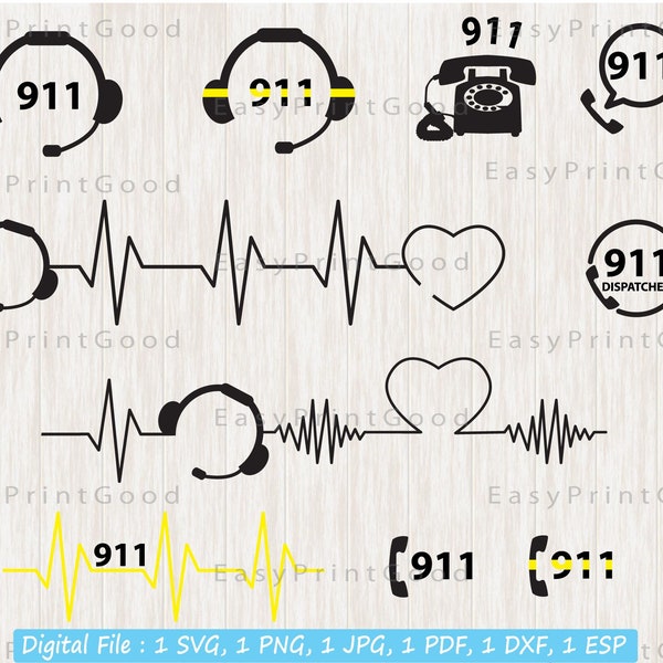 911 Dispatcher Svg - Etsy