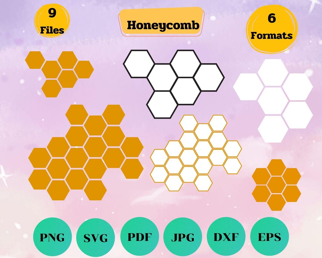 Honeycomb Pattern SVG: Clipart, Background, Silhouette (digital ...
