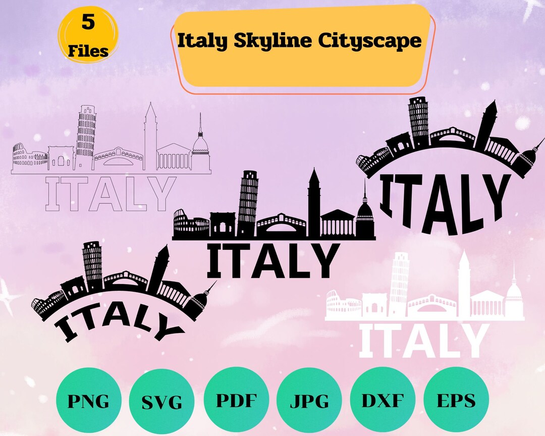 Italy Svg Bundle, Italy Skyline Cityscape Silhouette, City Shirt, Italy ...