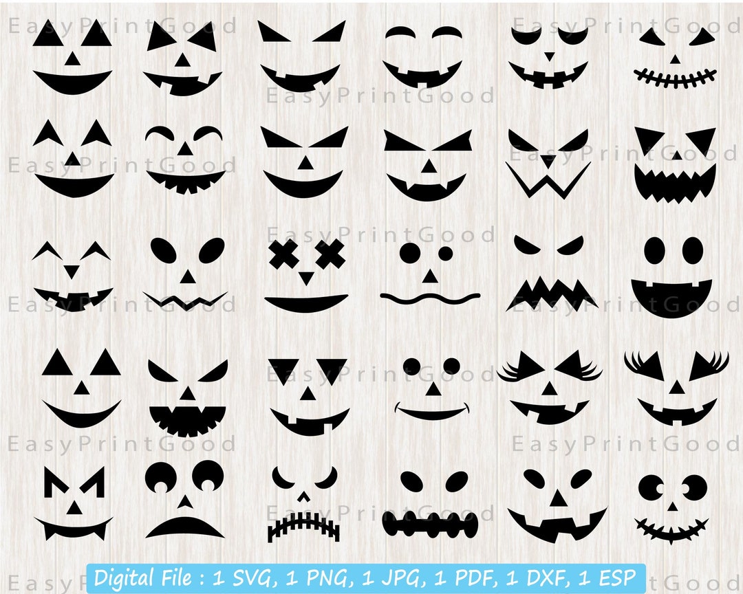 Jack O Lantern Svg, Pumpkin Face, Fall Halloween Clipart, Halloween ...
