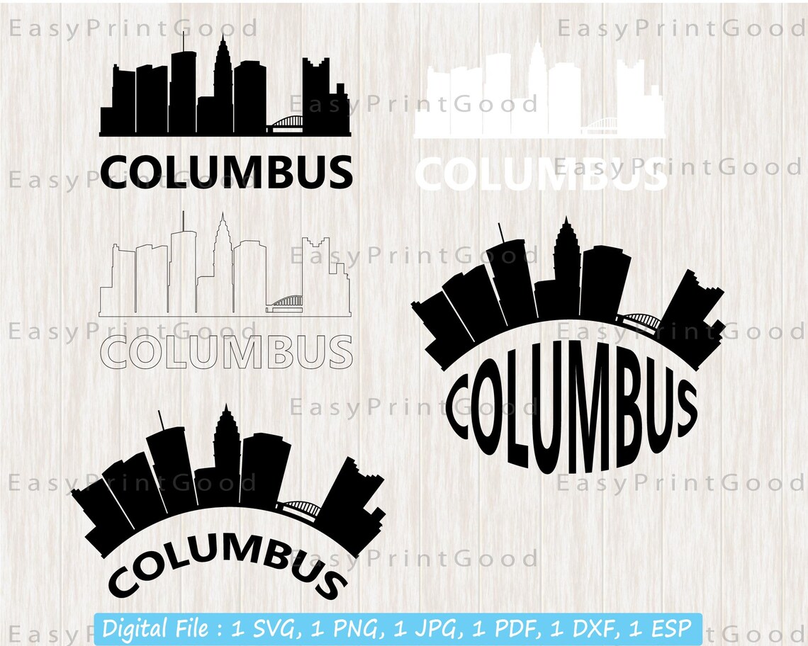 Columbus City Svg Columbus Ohio Skyline Cityscape Silhouette - Etsy