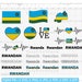 Rwanda Flag Bundle Svg, Rwandan Flag, Love Rwanda, Waving Rwanda ...