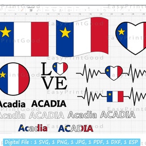 Acadia Flag SVG Bundle: Acadian National Symbols (digital Download) - Etsy