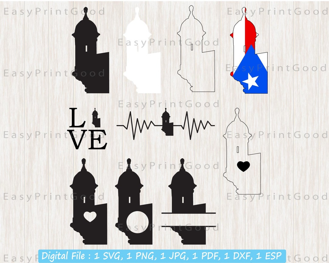 El Morro Puerto Rico SVG Bundle: Silhouette Clip Art (digital Download ...