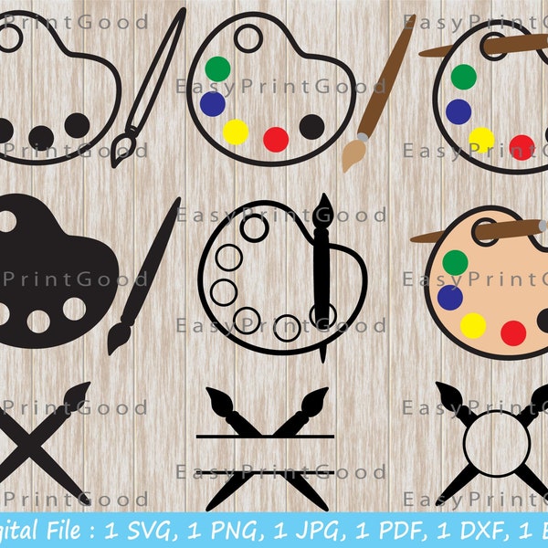 Paint Palette Svg - Etsy