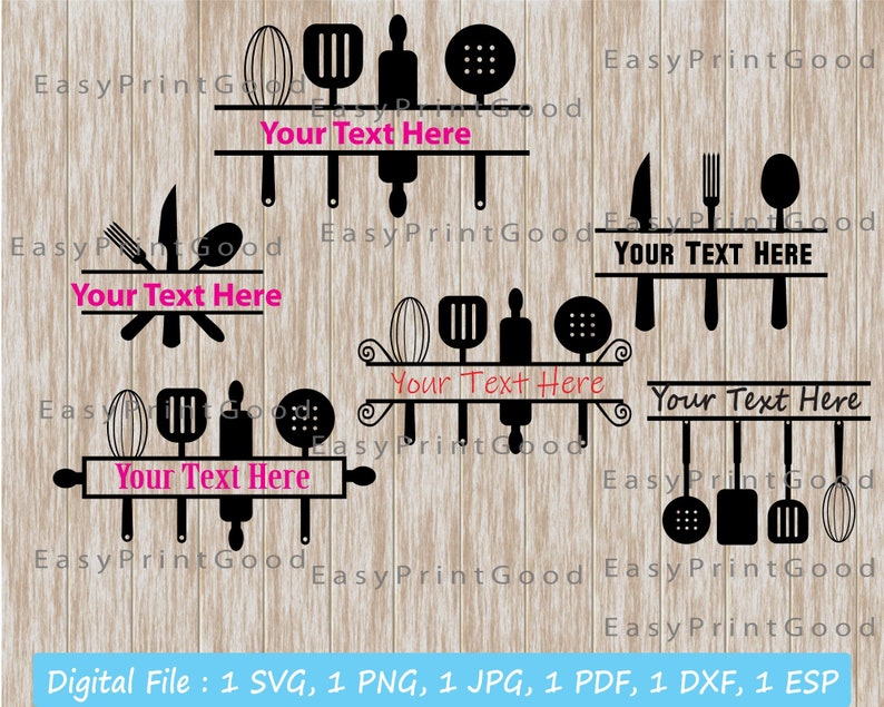 Split Kitchen Svg Spoon Fork Knife Clipart Kitchen Svg Kitchen - Etsy