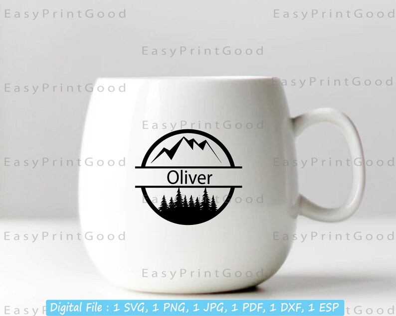 Mountain Monogram Svg Bundle Geometric Frame Svg Split Name - Etsy