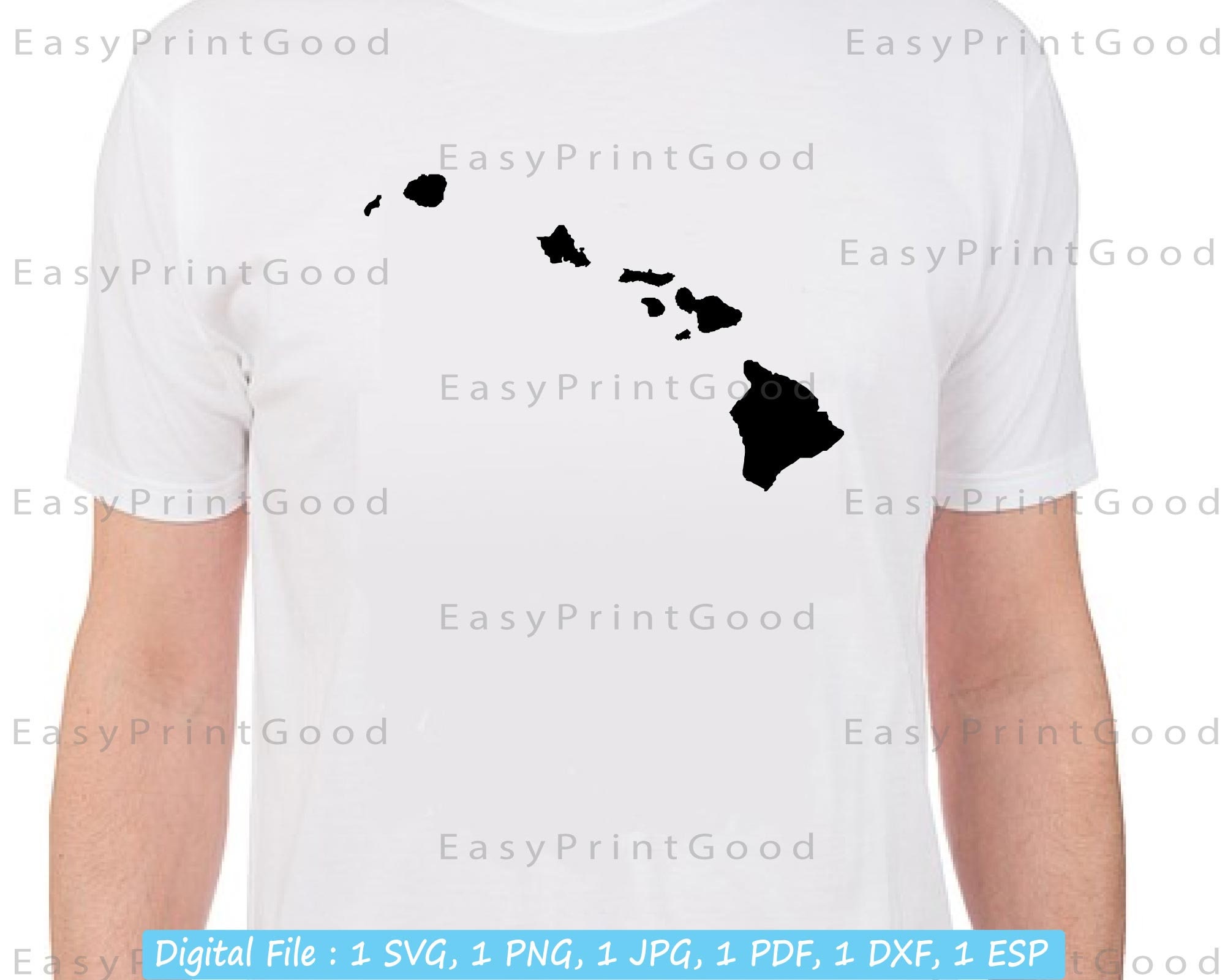 Hawaii Map SVG Bundle: State Outline, Monogram Frame (digital Download ...