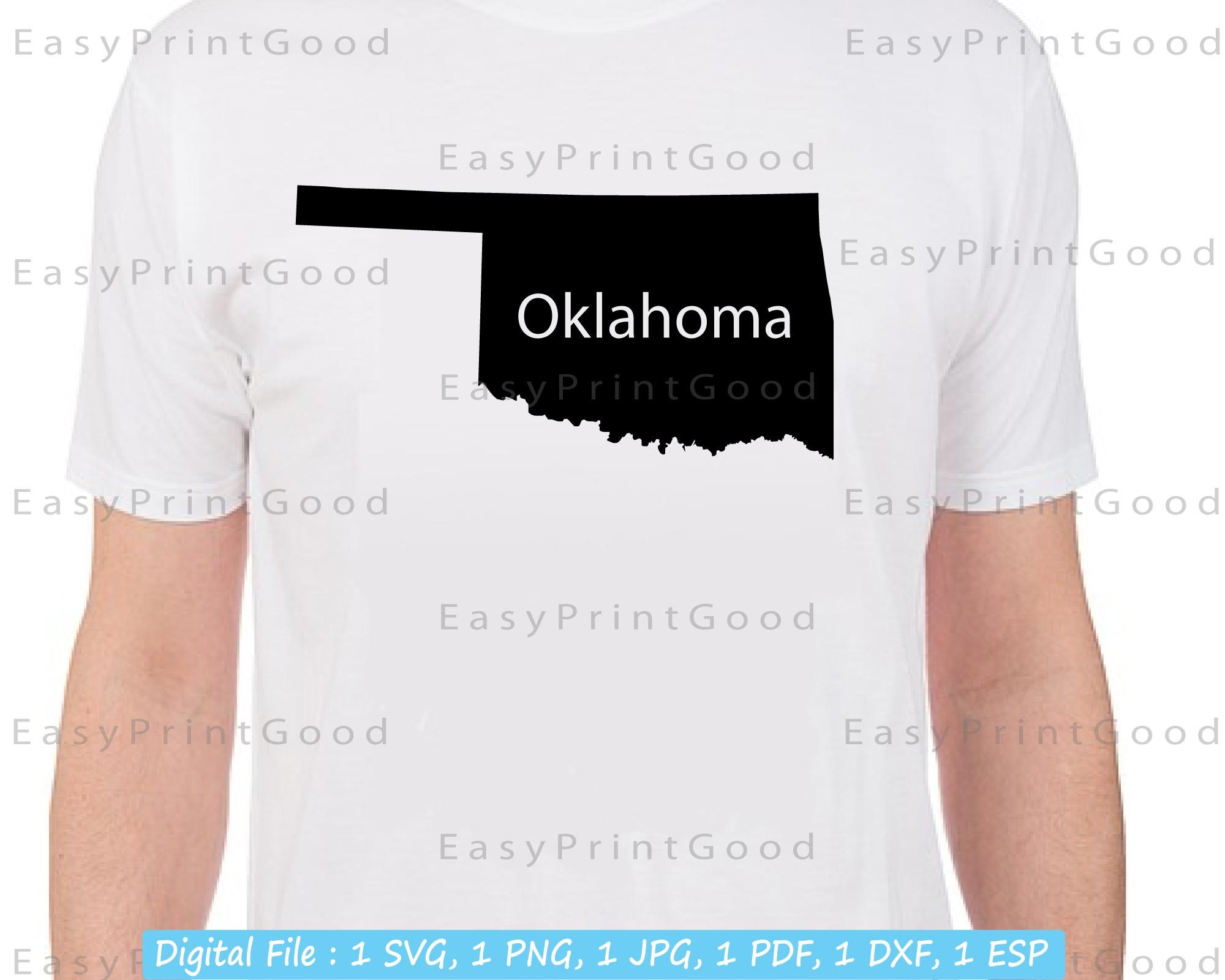 Oklahoma SVG Bundle: State Map Clipart, Monogram, Silhouette (digital ...