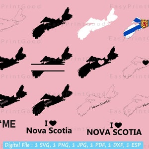 Nova Scotia Svg Bundle, Clipart, Nova Scotia Map Svg, Nova Scotia ...