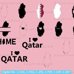 Qatar Svg Bundle, Qatar Outline, Qatar Map Svg, Home, Qatar Clipart ...