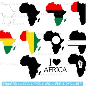 Africa Map SVG Bundle Africa Map Svg African American Svg | Etsy