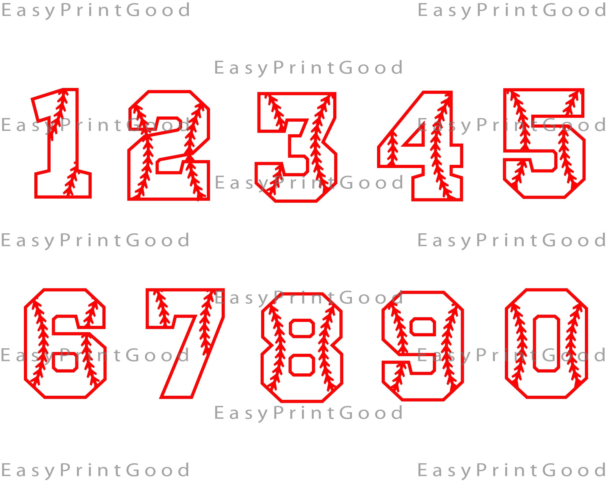 Numbers Svg Baseball Numbers Baseball Cricut Numbers | Etsy