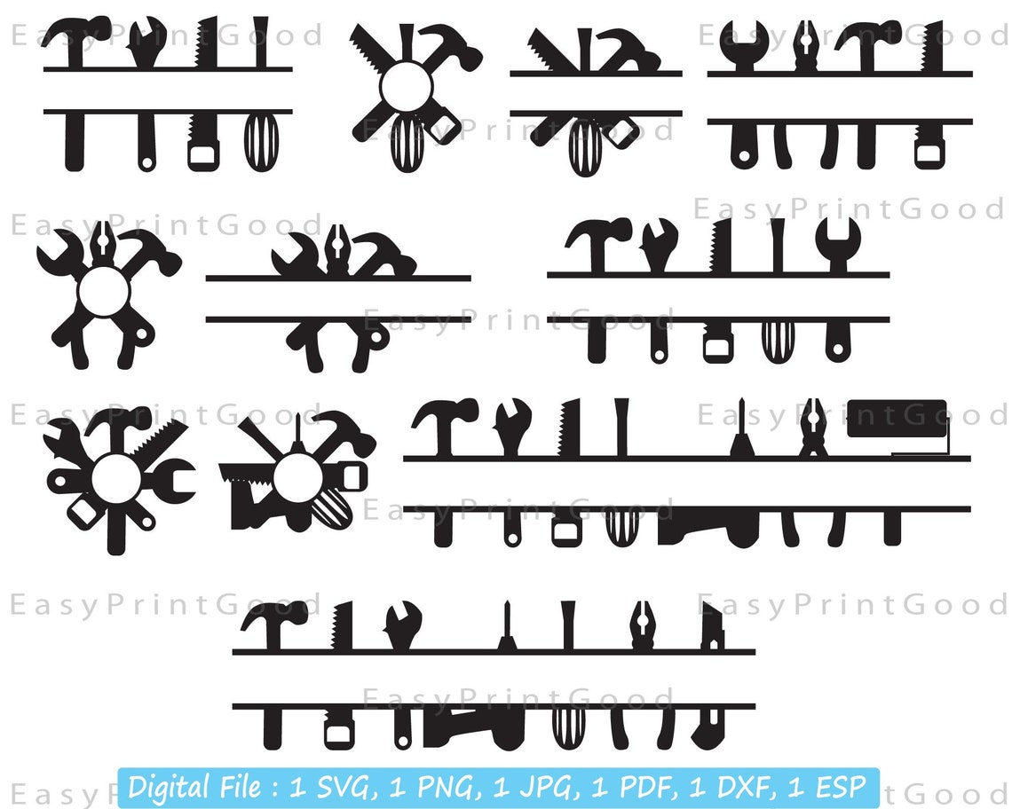 Tools Bundle Svg Tools Svg Tools Clipart Tools Monogram - Etsy
