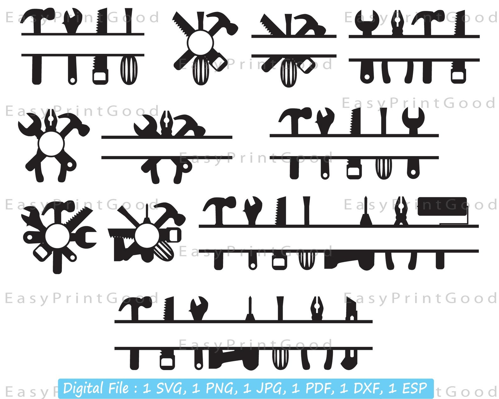 Tools Bundle Svg Tools Svg Tools Clipart Tools Monogram - Etsy