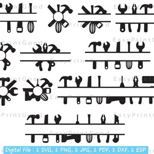 Tools Bundle Svg, Tools Svg, Tools Clipart, Tools Monogram Frame Svg ...