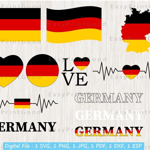Germany Flag Svg German Waving Flag Love Germany Germany - Etsy