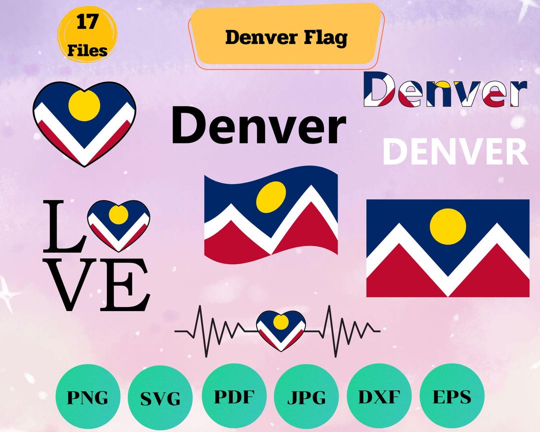 Denver Flag Svg Bundle, Denver City Flag, Colorado Clipart, Love ...