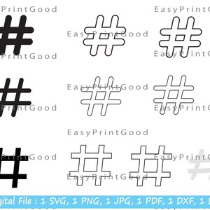 10 Hashtag Signs Svg, Hashtag Svg, Hashtag Sign Svg, Hashtag Clipart ...