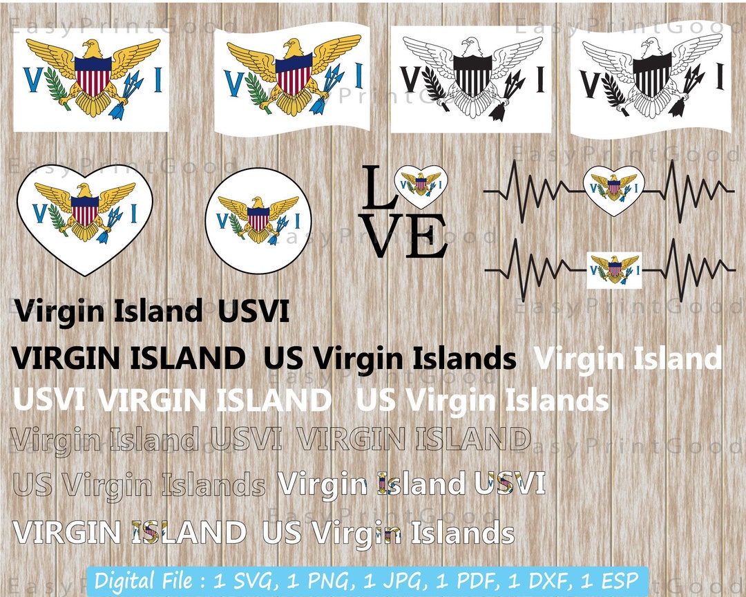 US Virgin Islands Flag Svg Bundle, United States Virgin Islands Flag ...