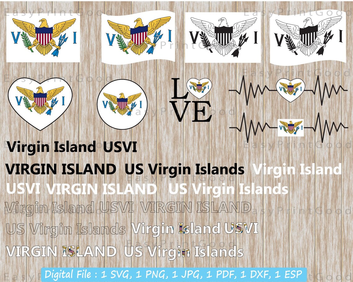 US Virgin Islands Flag Svg Bundle United States Virgin - Etsy