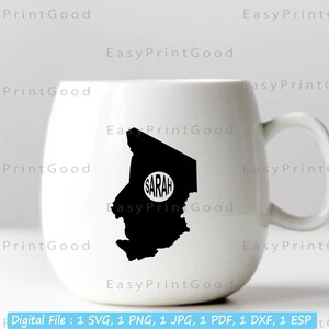 Chad Svg Bundle, Chad Clipart, Chad Map Svg, Chad Country Map Outline ...