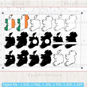 Ireland Map SVG: Republic of Ireland Outline, Monogram Cut File ...