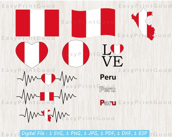 Peru Flag Svg Bundle Peru Flag Svg Peru Name Peru Text | Etsy