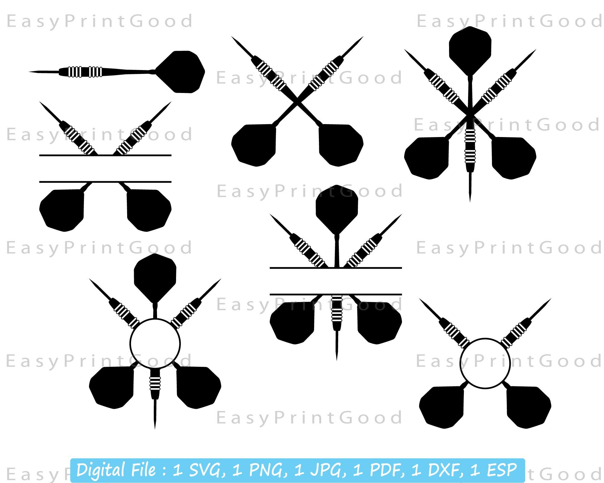 Darts Svg Darts Split Monogram Darts Logo Svg Dart Game - Etsy