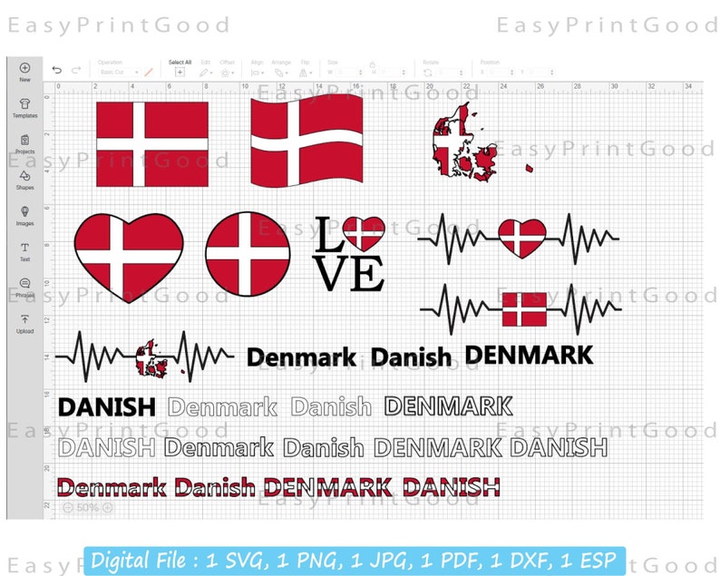 Denmark Flag Svg Bundle Danish Flag Denmark Map Flag - Etsy