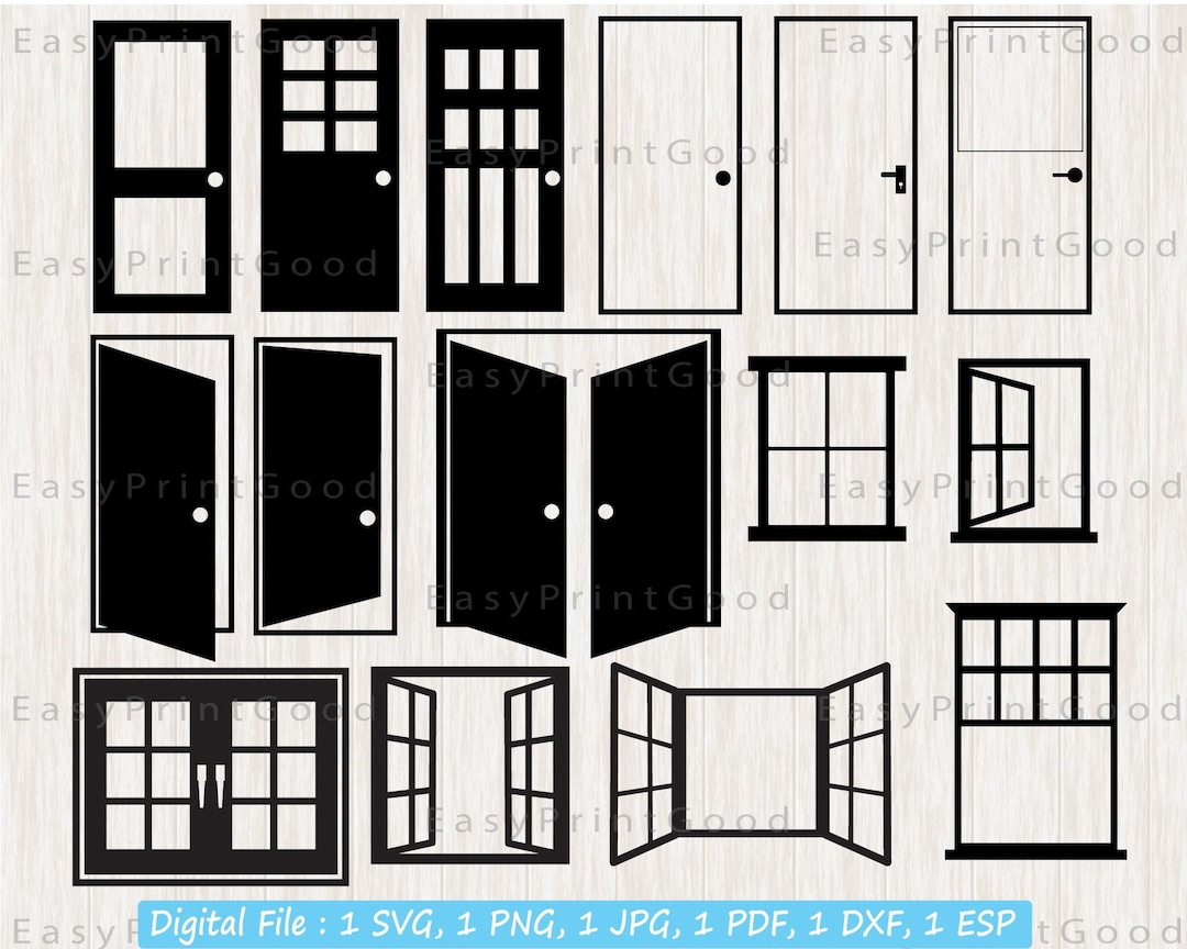 Door and Window SVG Bundle Open Door Svg Door Clipart Exit - Etsy UK