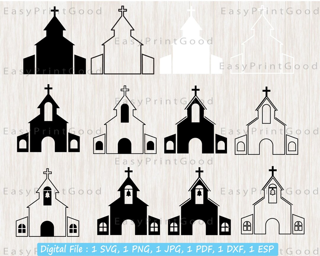 Church Svg, Church Clipart, Praying Svg, Church Silhouette, Christian ...