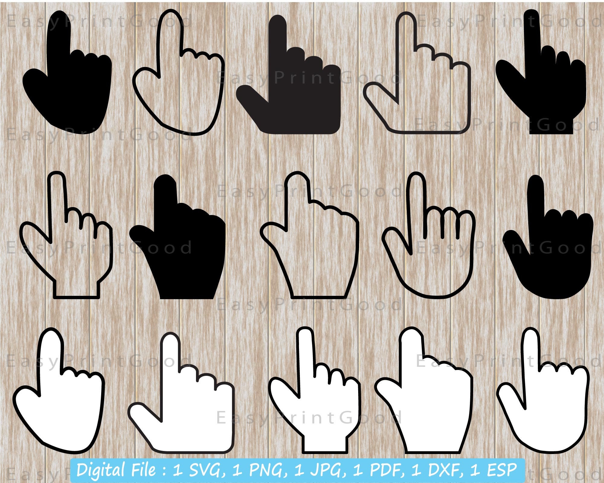 Pointing Finger SVG Bundle Pointer Cursor Svg Hand Svg - Etsy