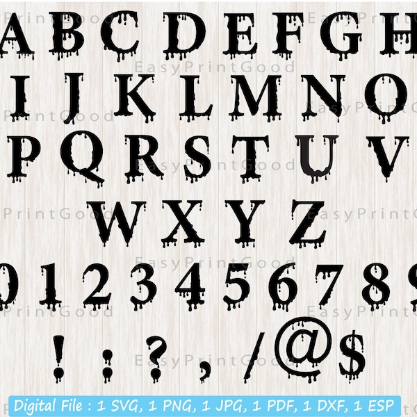 Dripping Numbers Svg - Etsy