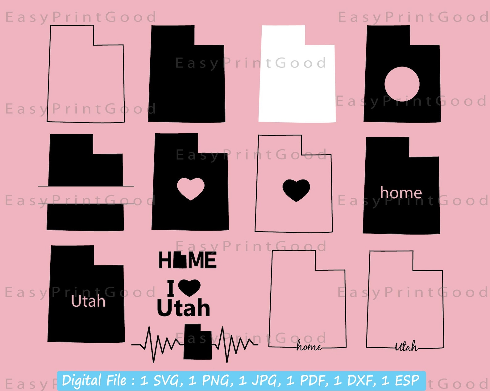 Utah Svg Bundle Utah State Svg Utah Clipart Utah Outline - Etsy