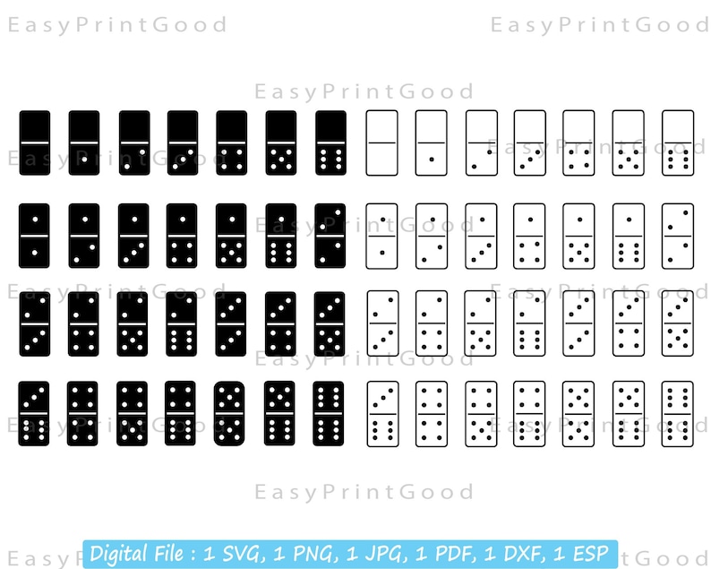 Dominoes Svg Domino Svg Domino Game Clipart Domino Set Svg - Etsy