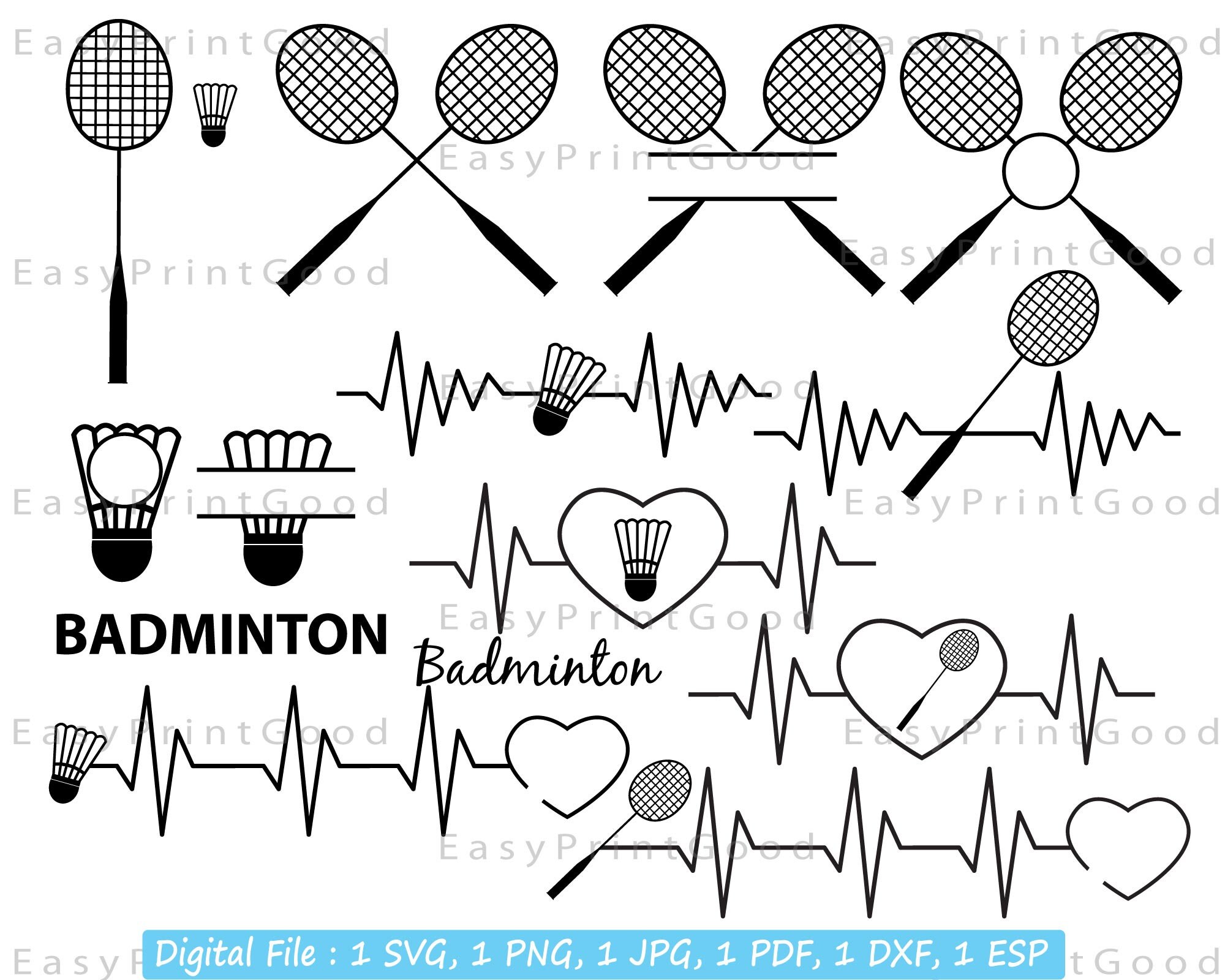 Badminton SVG Bundle Badminton Racket Svg Shuttlecock - Etsy