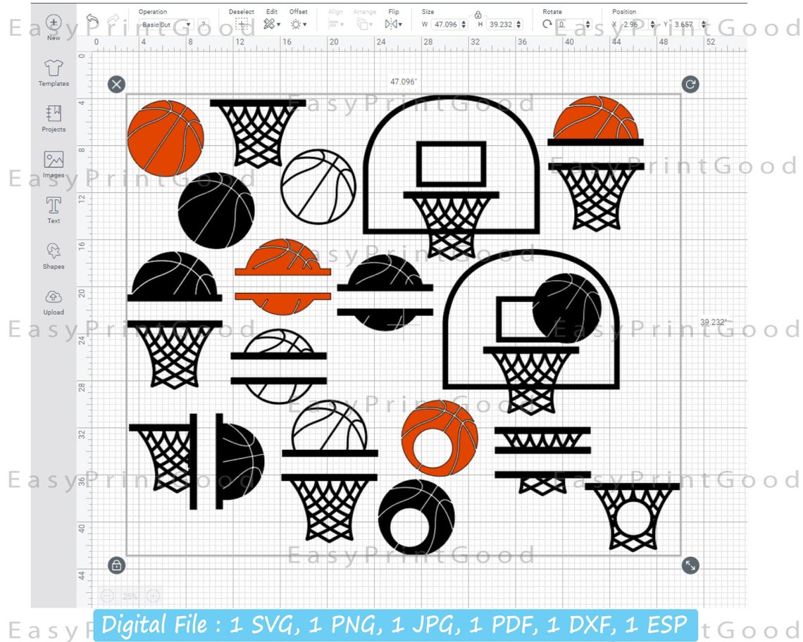 Basketball Bundle Split Monogram Svg Basketball Hoop Svg - Etsy