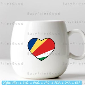 Seychelles Flag Bundle Svg, Text Word, Seychelles Name, Love, Heartbeat ...